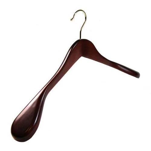 Dark Broad Wooden Hangers | Wholesale Coat Hangers