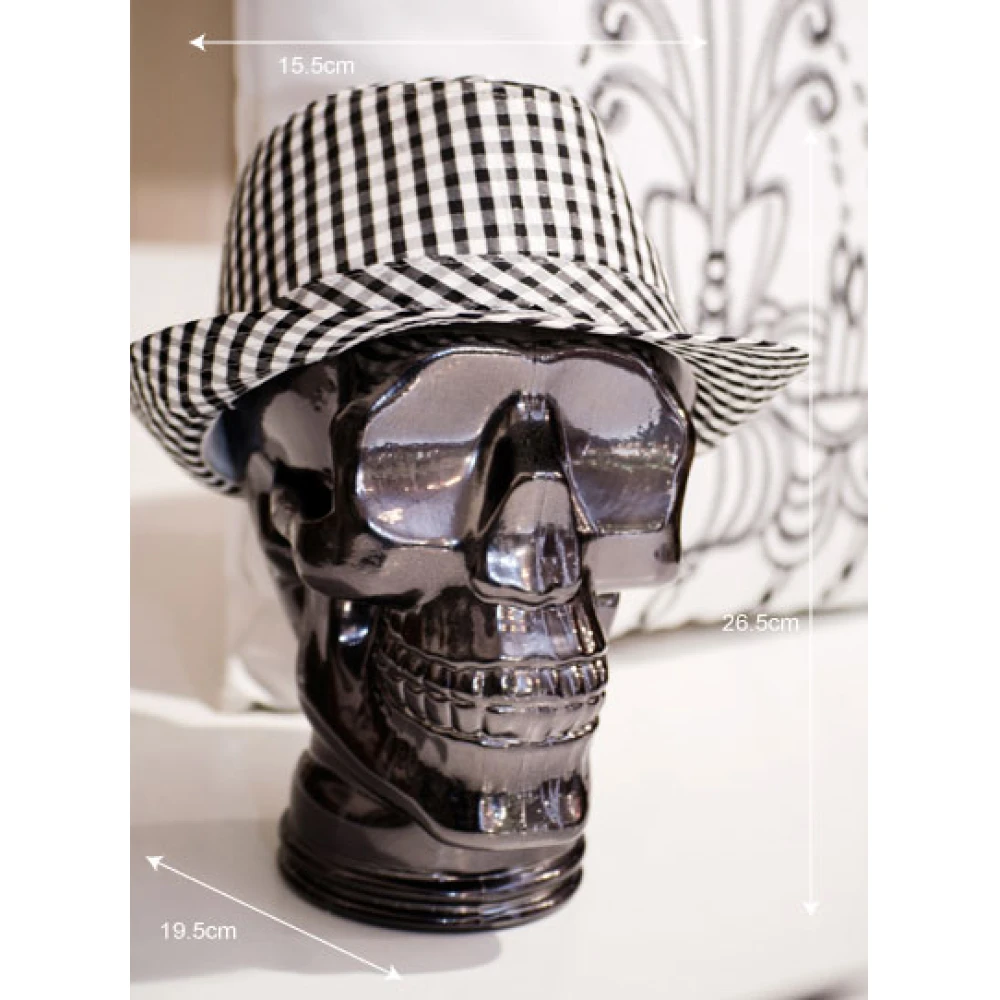 Silver Glass Skull | Polystyrene Head | Styrofoam Heads